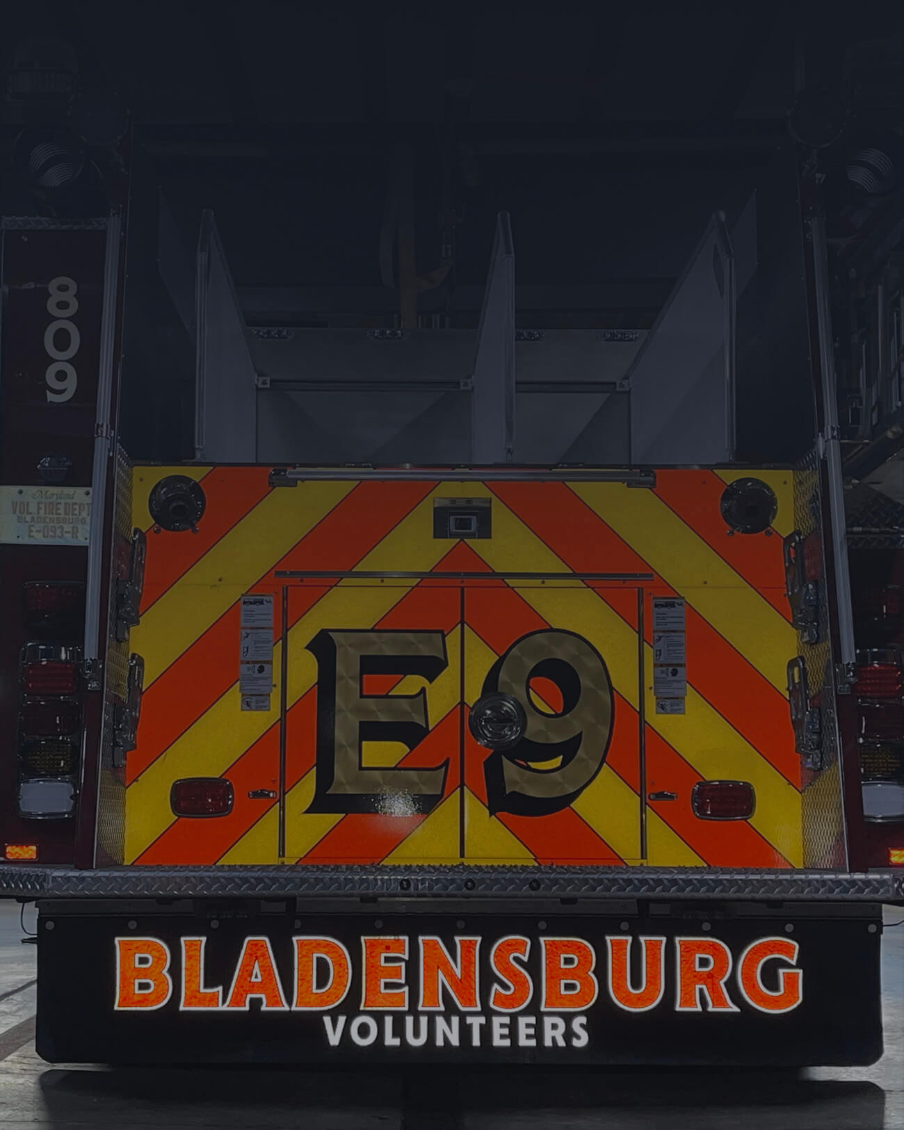 Custom Fire Apparatus Grille Numbers and Full-Width Mud Flaps