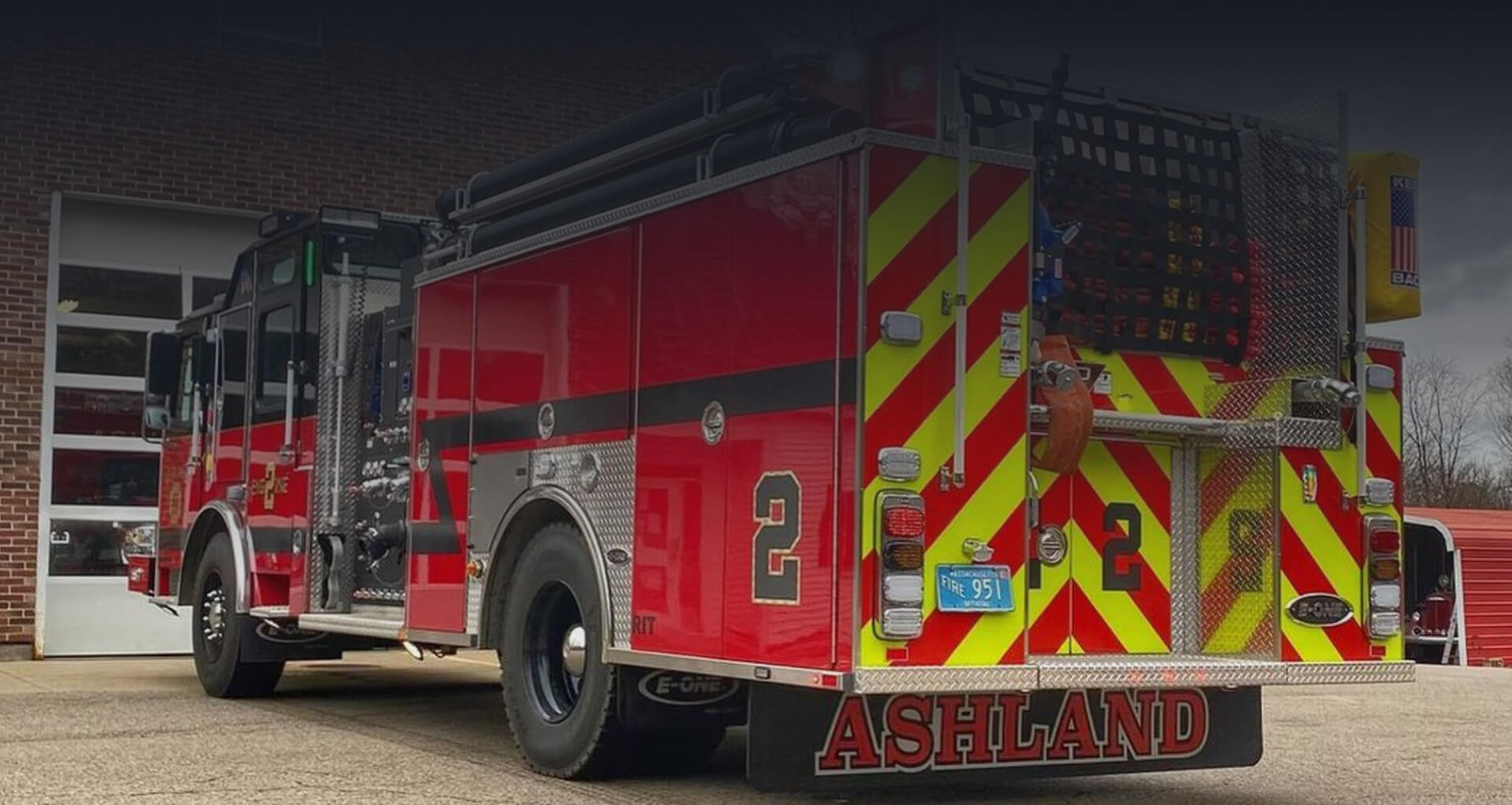 Full-Width Fire Apparatus Mudflaps - Box Alarm Grilles